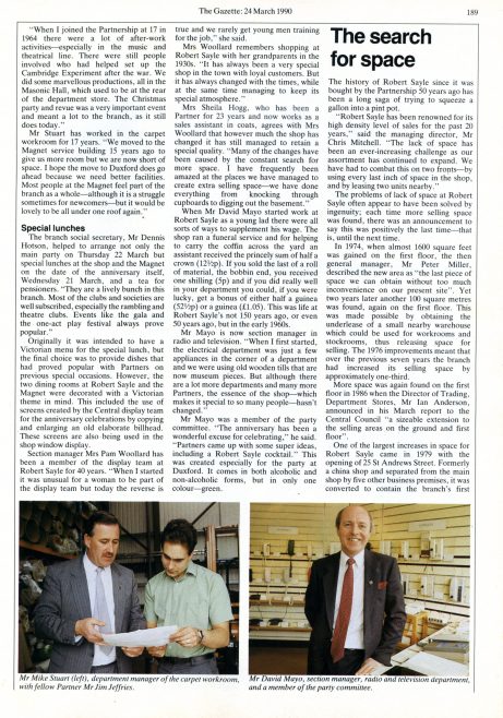 Part of the article in the Gazette celebrating 150 years of Robert ...